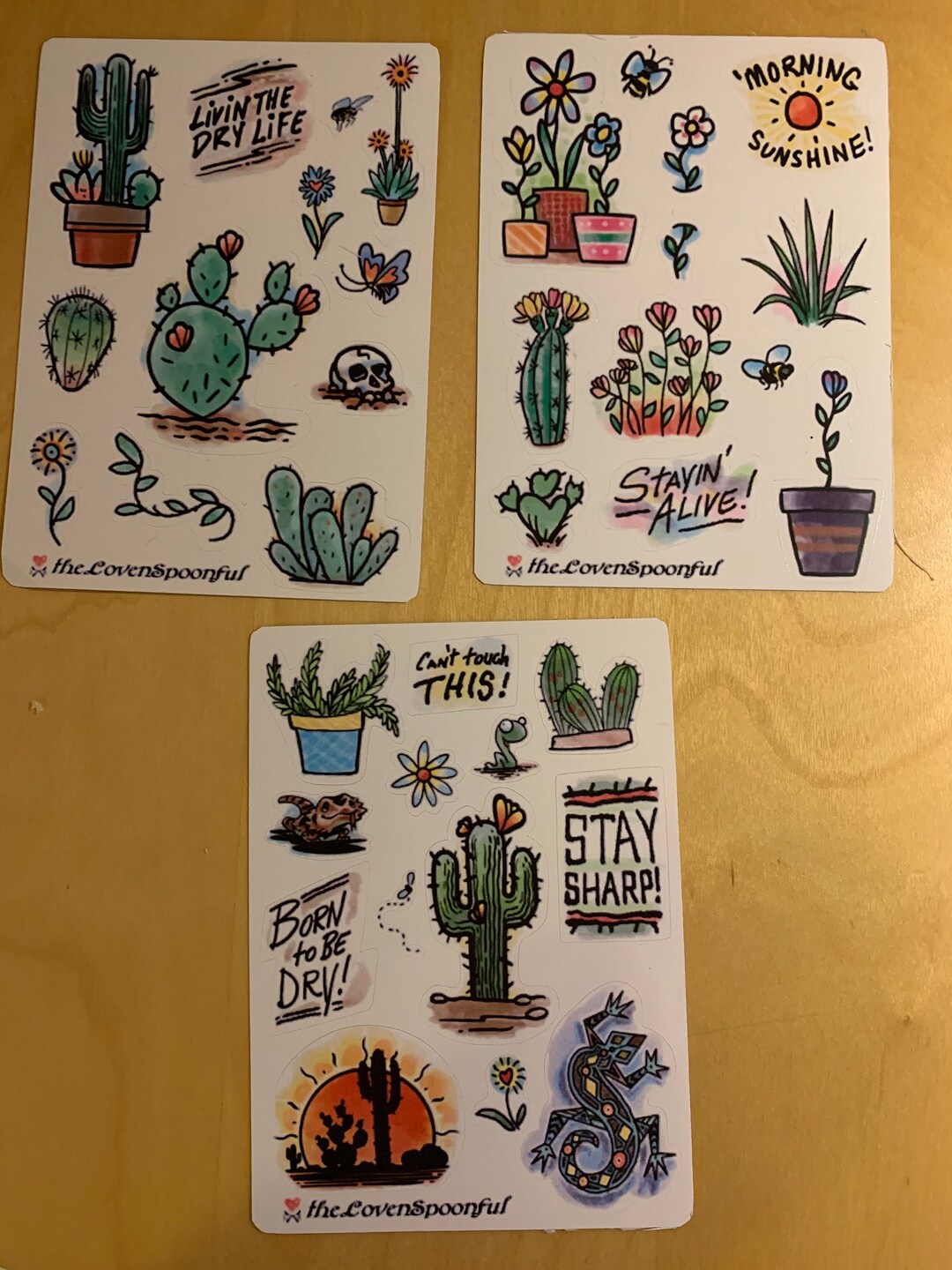 Cactus Sticker Sheets for Planners and Journals Set of 3 Stay Sharp ...