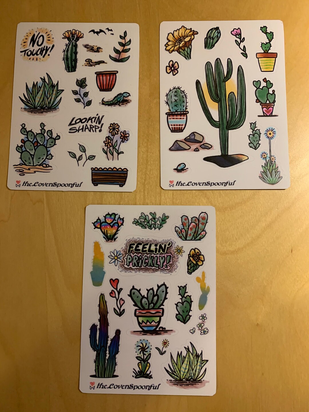 Cactus Sticker Sheets for Planners and Journals Set of 3 - Etsy
