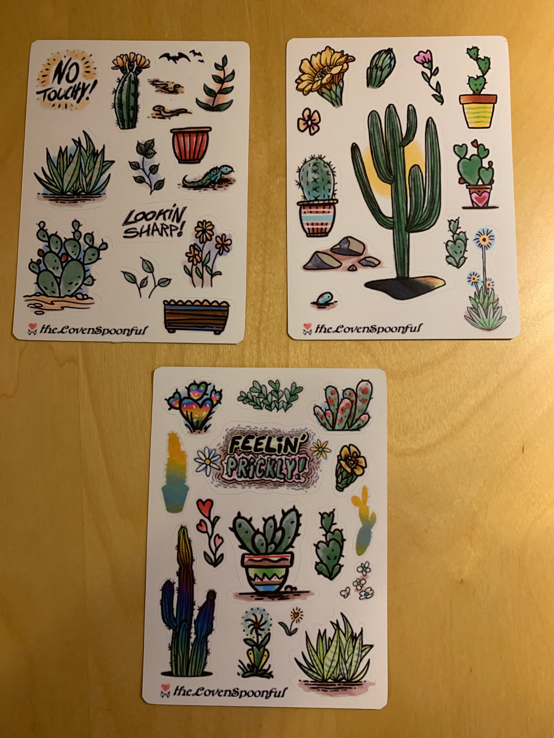 Cactus Sticker Sheets for Planners and Journals Set of 3 | Etsy