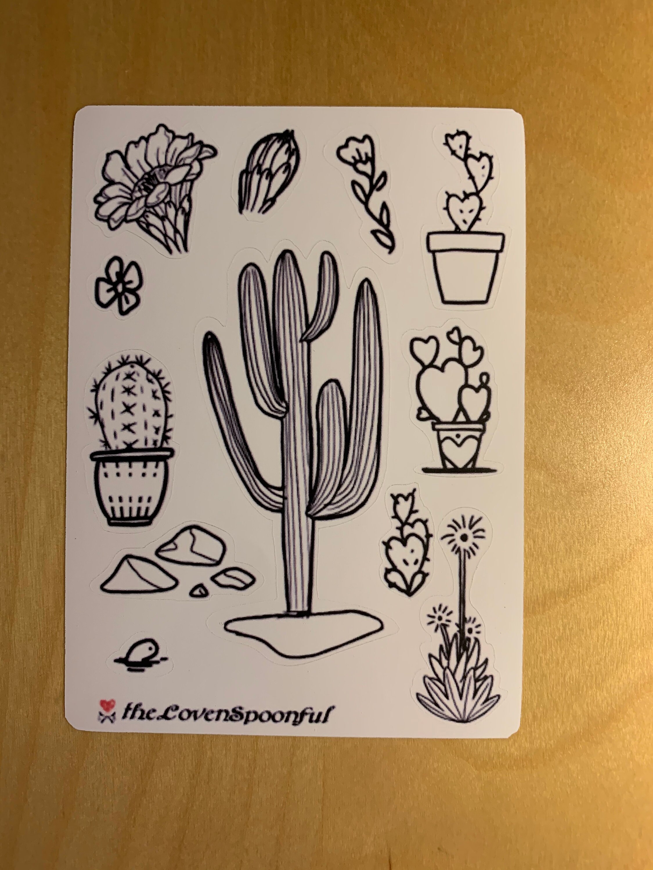 Cactus Sticker Sheets for Planners and Journals Set of 3 | Etsy