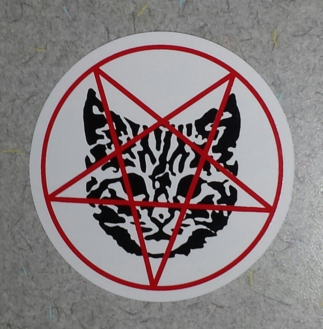 3" Pentagram Cat Sticker - Etsy