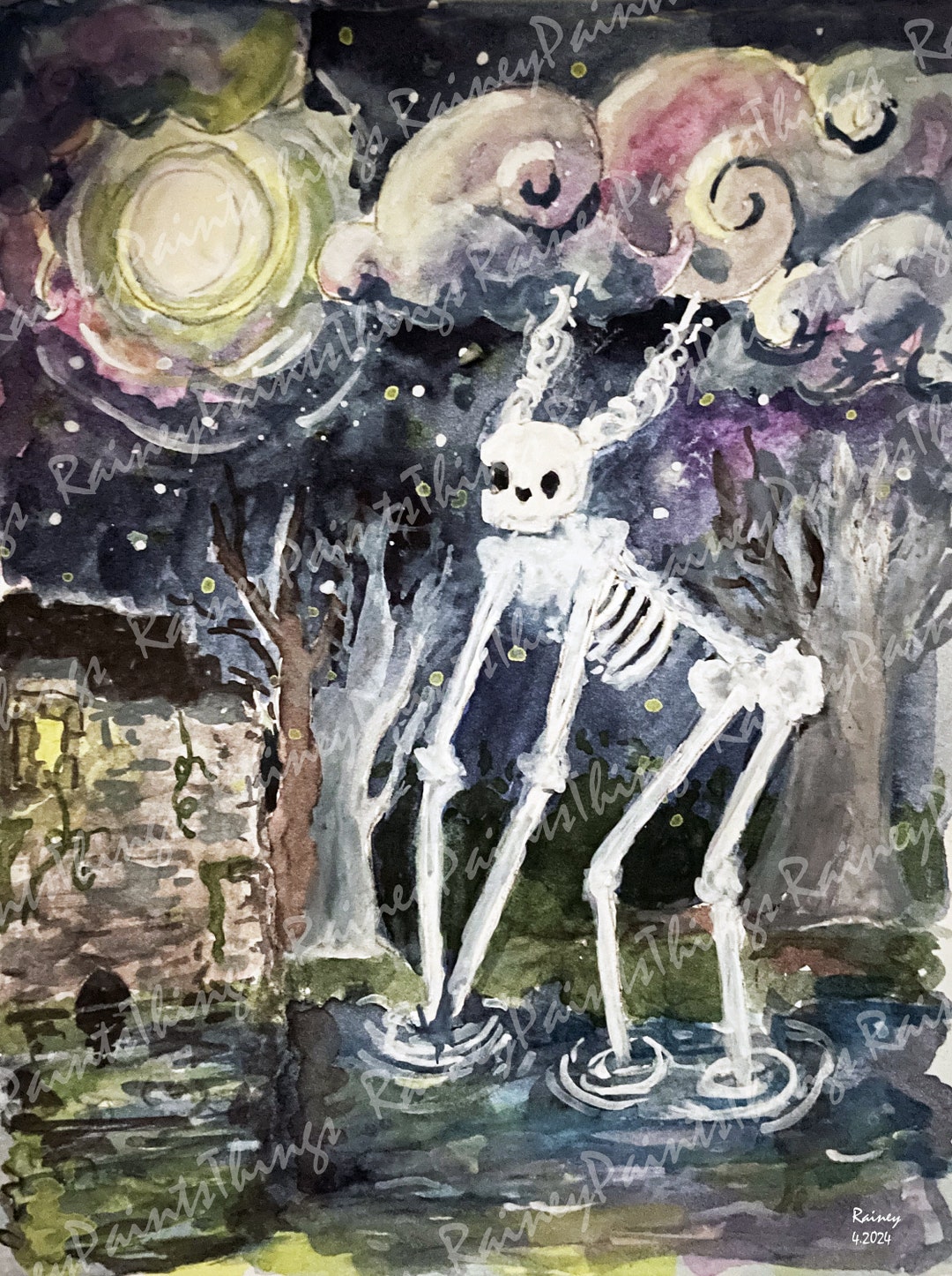 Cryptid and Ruins | Cryptid | Castle | Skeleton | Horror | Painting ...