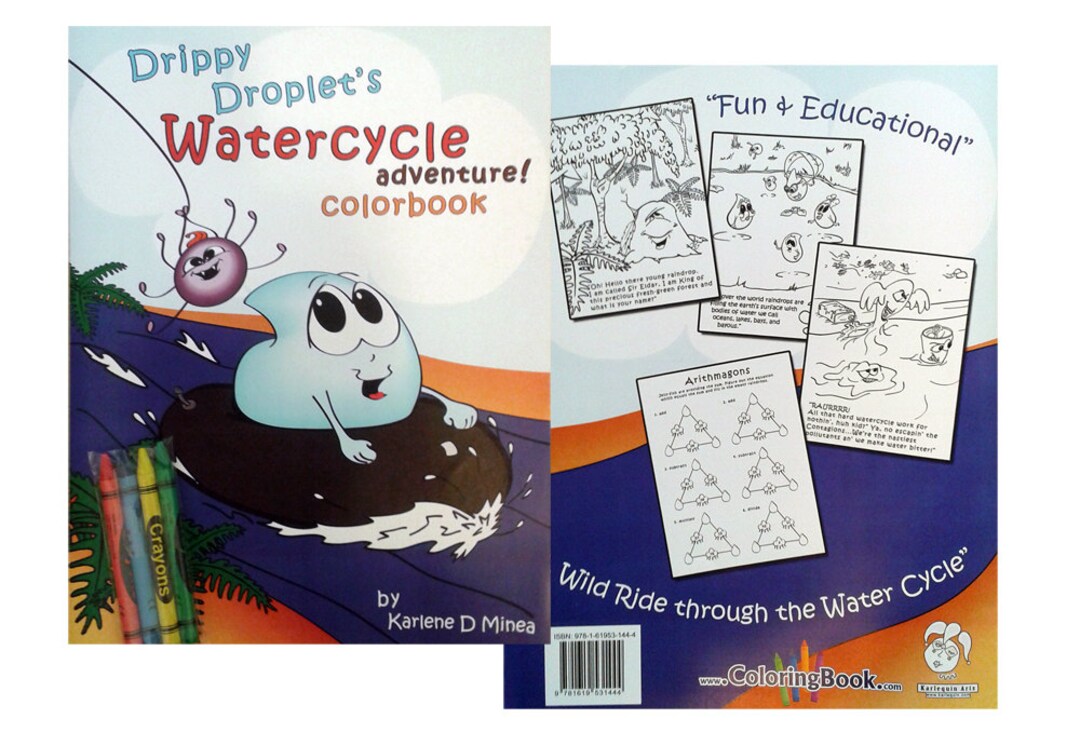 Drippy Droplet's Watercycle Adventure Colorbook - Etsy