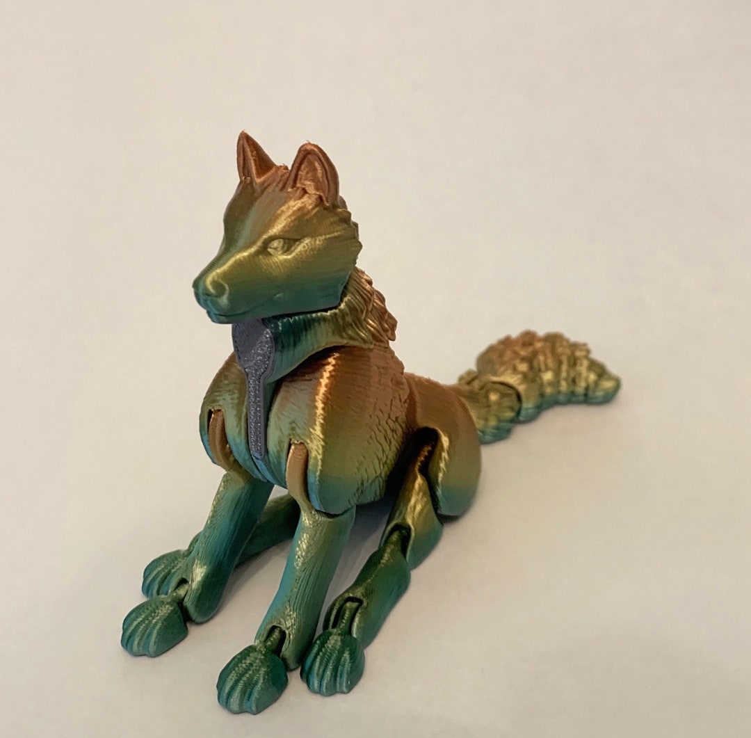 Articulated 3D Printed Wolf Fidget Toy Desk Toy Flexi - Etsy