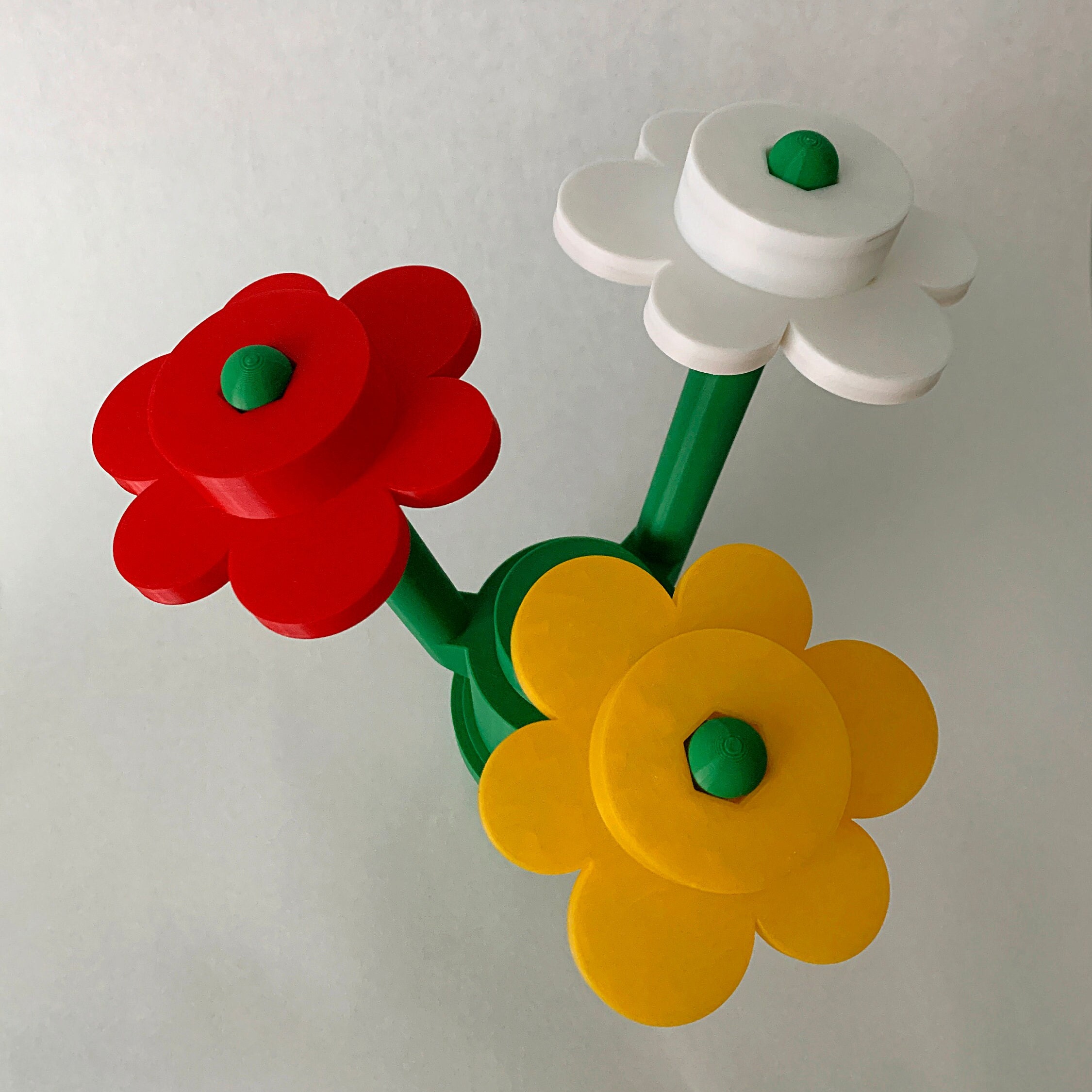 3D Printed Large LEGO Inspired Brick Flowers - Etsy