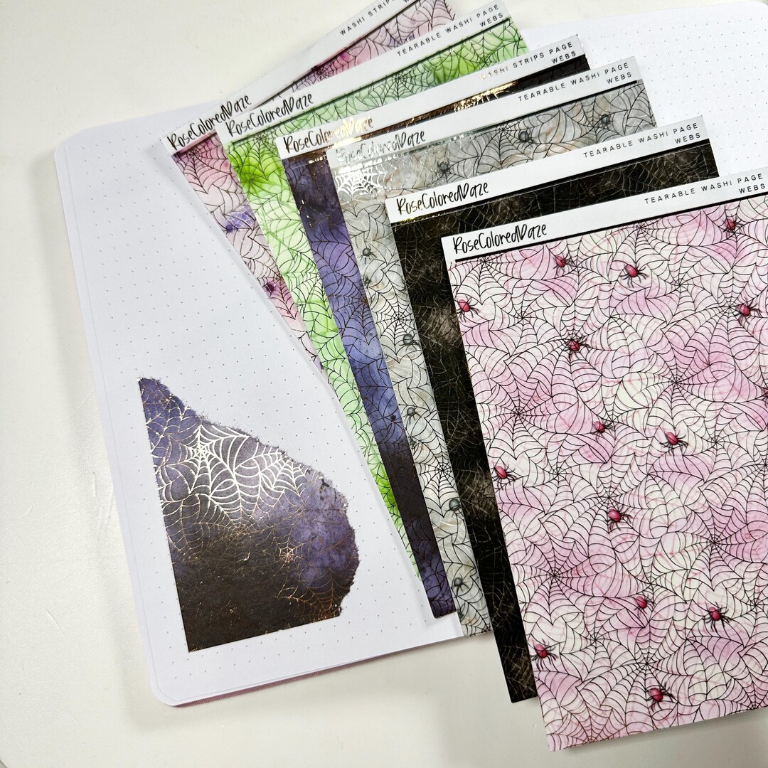 Washi Paper Stickers - Tearable Washi Page - Webs Collection - Planner ...