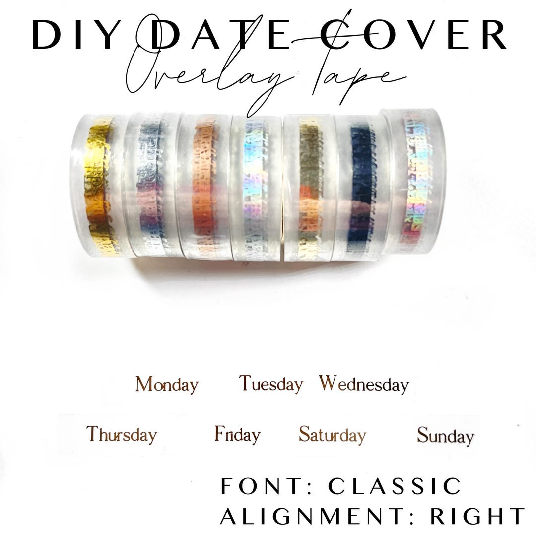 DIY Date Covers- Perforated Day Overlay Tape- Classic (right Alignment ...