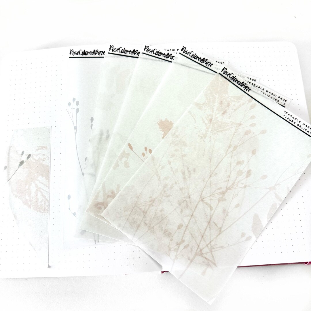 Washi Paper Tearable Stickers - Fleurs Delicates - Etsy