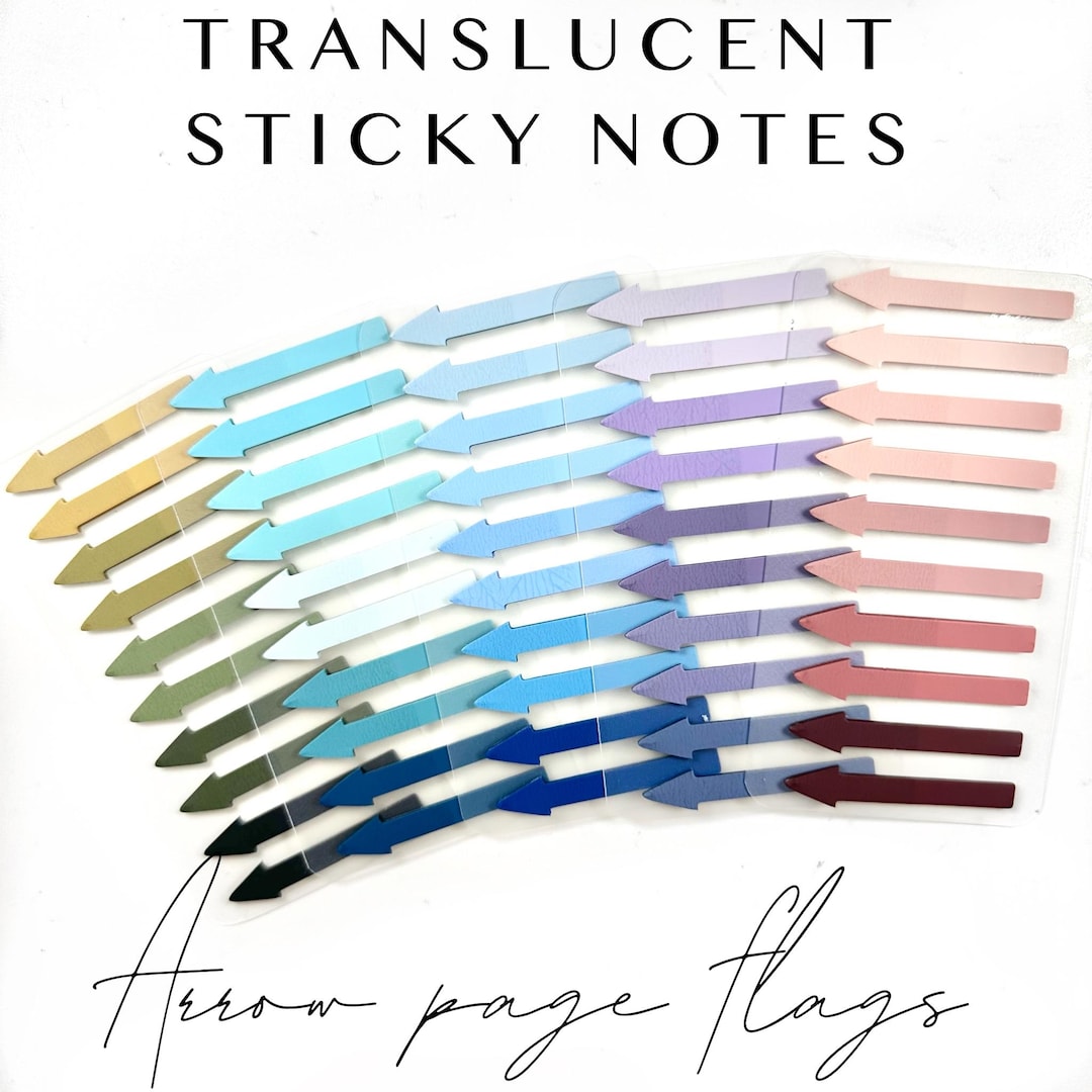 Translucent Sticky Notes - Arrow Page Flags - Etsy
