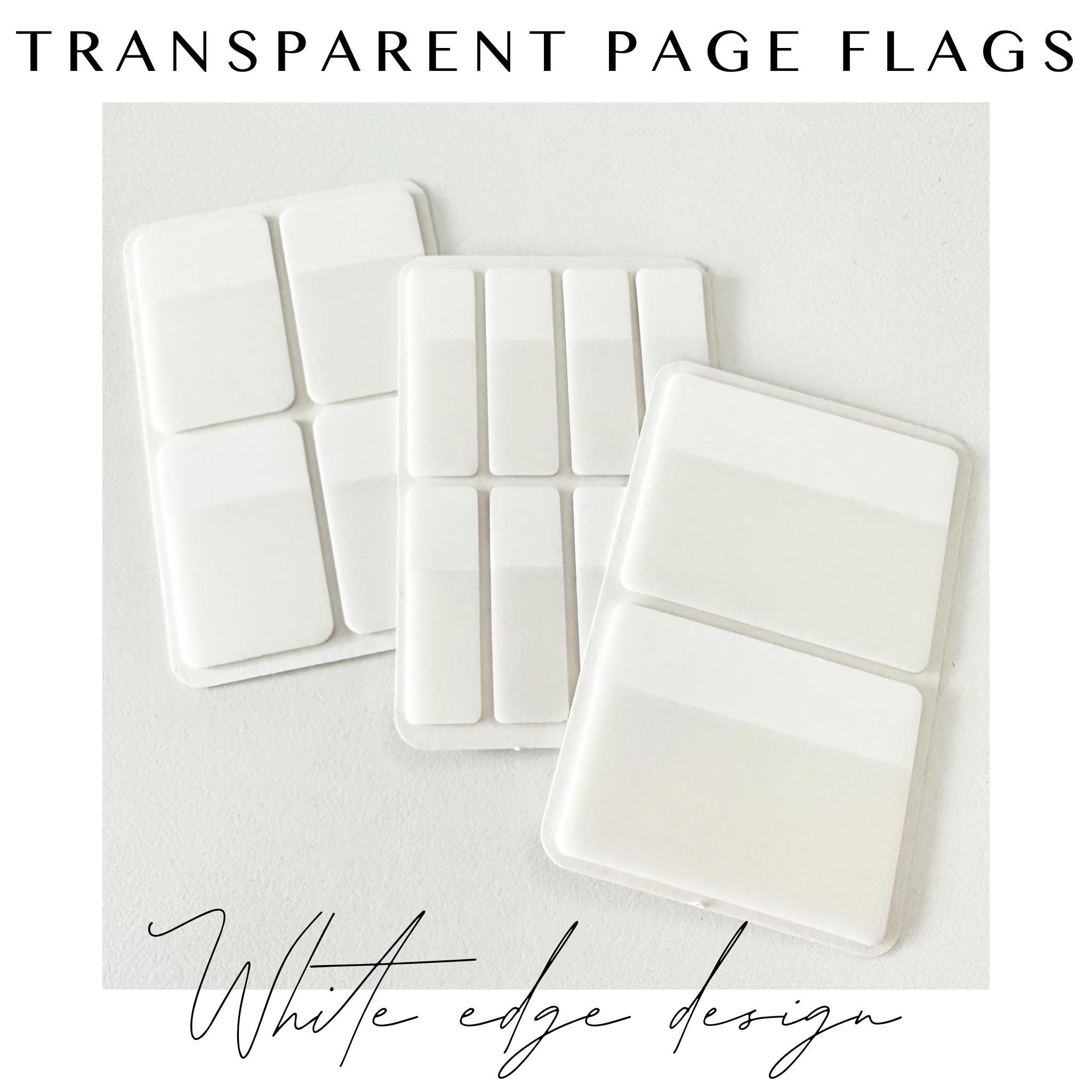 Transparent Page Flags - White Edge Design - Etsy