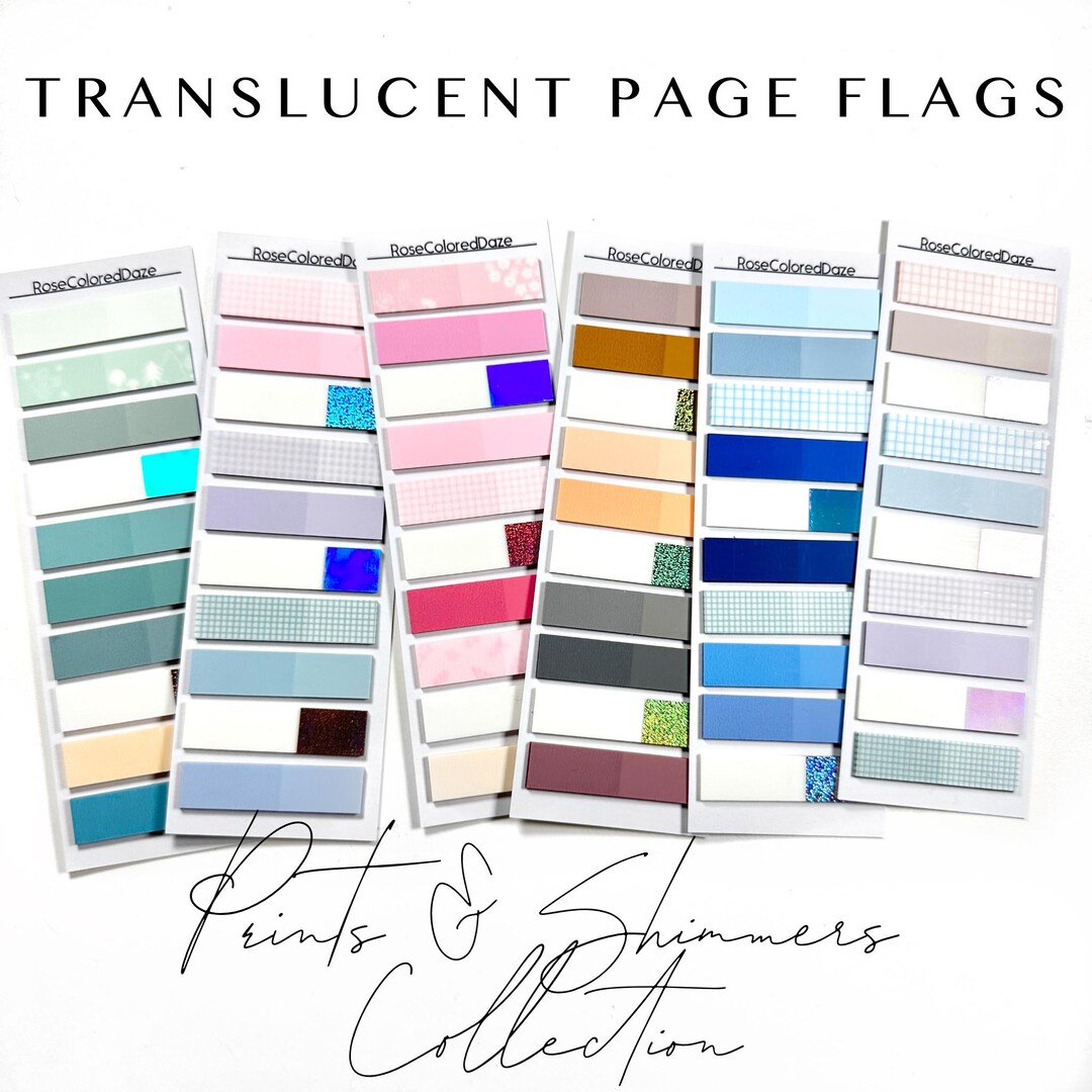 Translucent Page Flags - Prints & Shimmers Collection - Etsy
