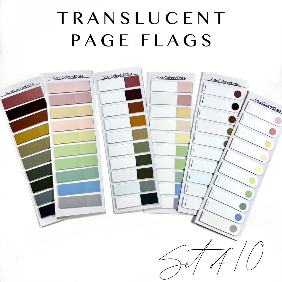 Translucent Page Flags - Set of 10 - Etsy