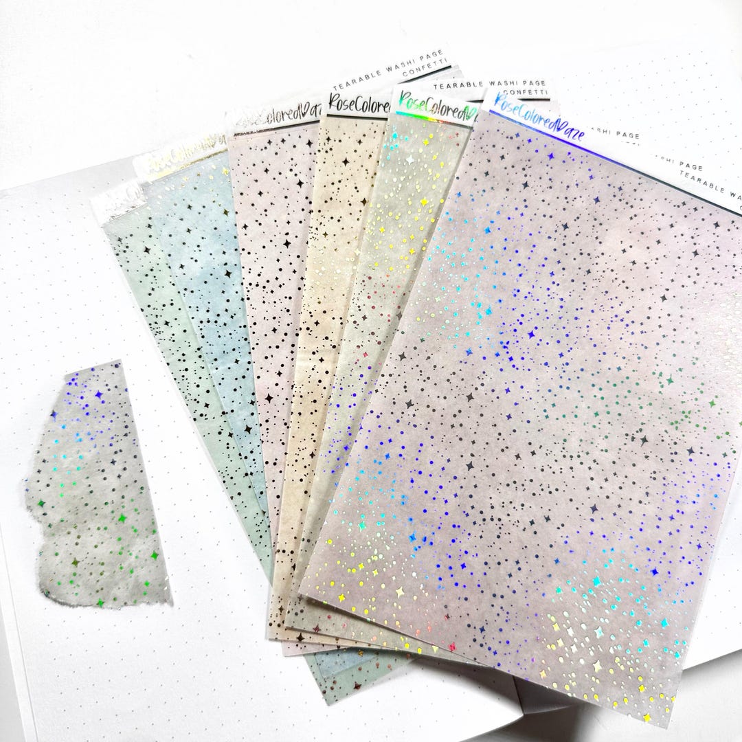 Washi Paper Stickers - Tearable Washi Page - Confetti - Spring Pastels ...