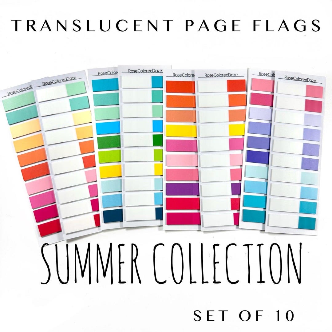 Translucent Page Flags - Summer Collection - Set of 10 - Etsy