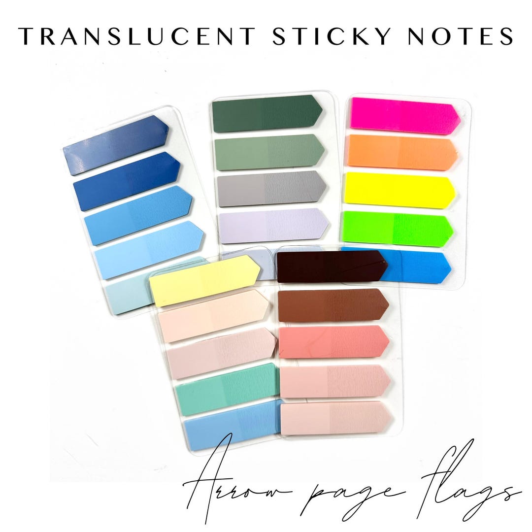 Translucent Page Flags - Arrow Page Flags - Etsy