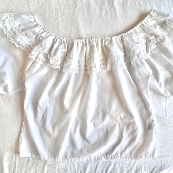 White Ruffle Blouse - Etsy