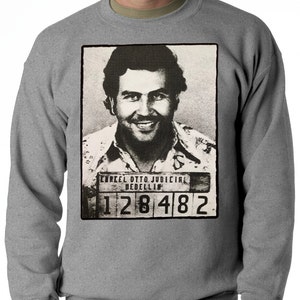 Pablo Escobar Smiling Mug Shot Adult Mens Crewneck Sweatshirt #B628 - Etsy