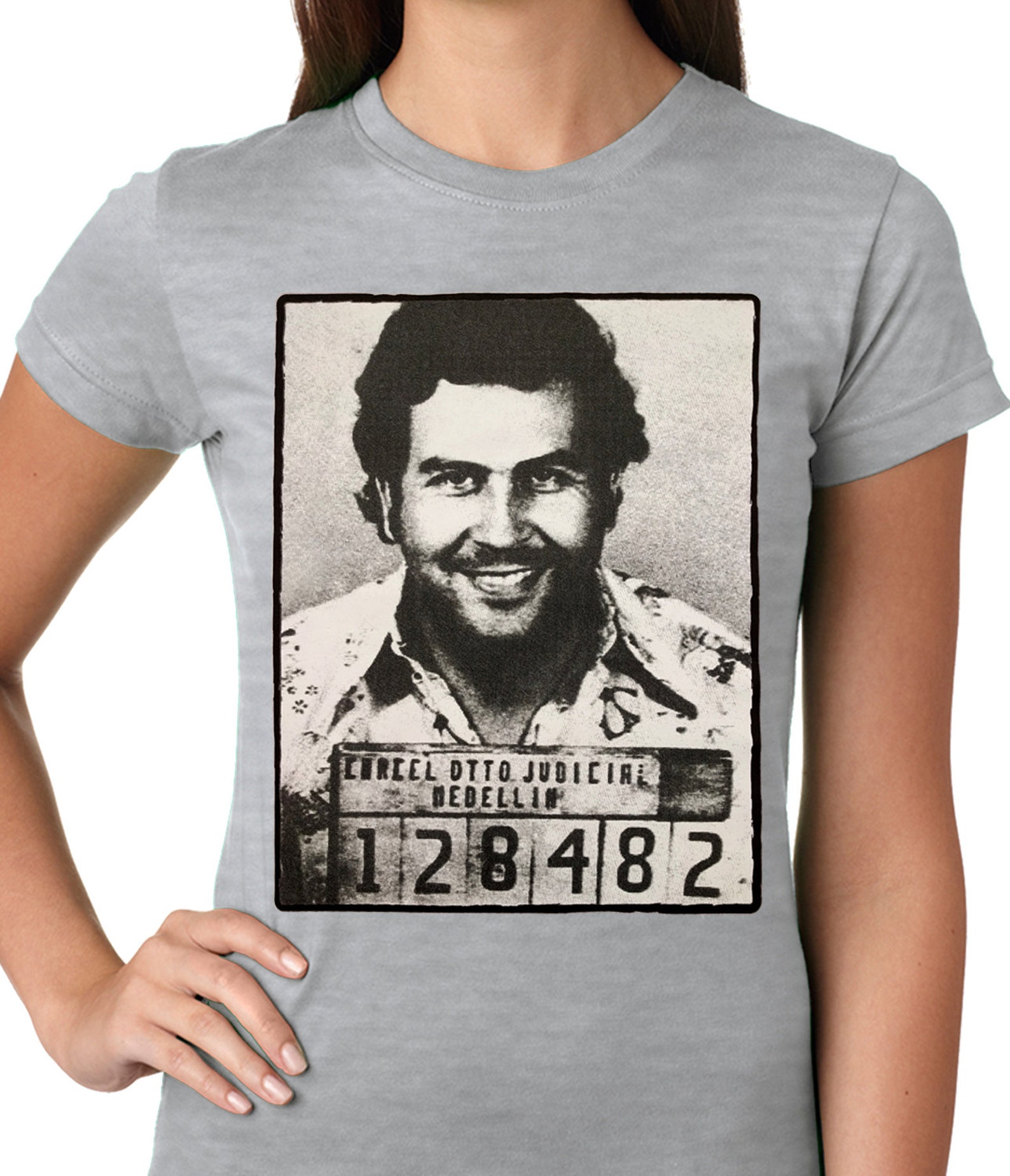 Pablo Escobar Smiling Mug Shot Ladies T-shirt 3452 - Etsy
