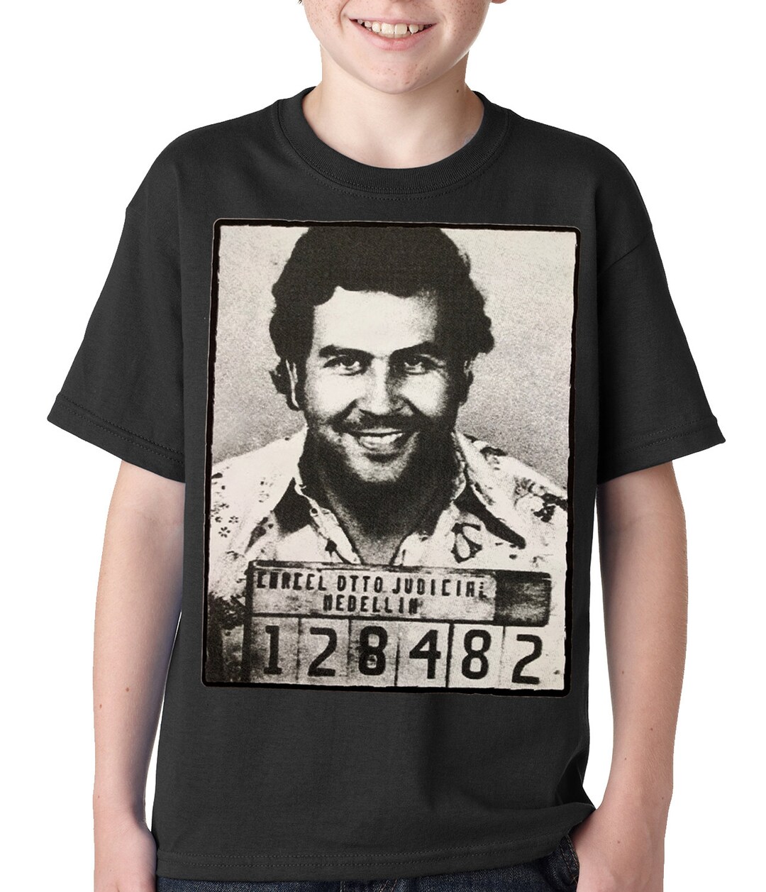 Pablo Escobar Smiling Mug Shot Kids T-shirt #B628 - Etsy