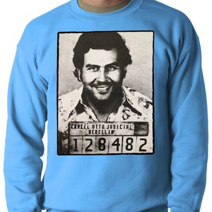 Pablo Escobar Smiling Mug Shot Adult Mens Crewneck Sweatshirt #B628 - Etsy