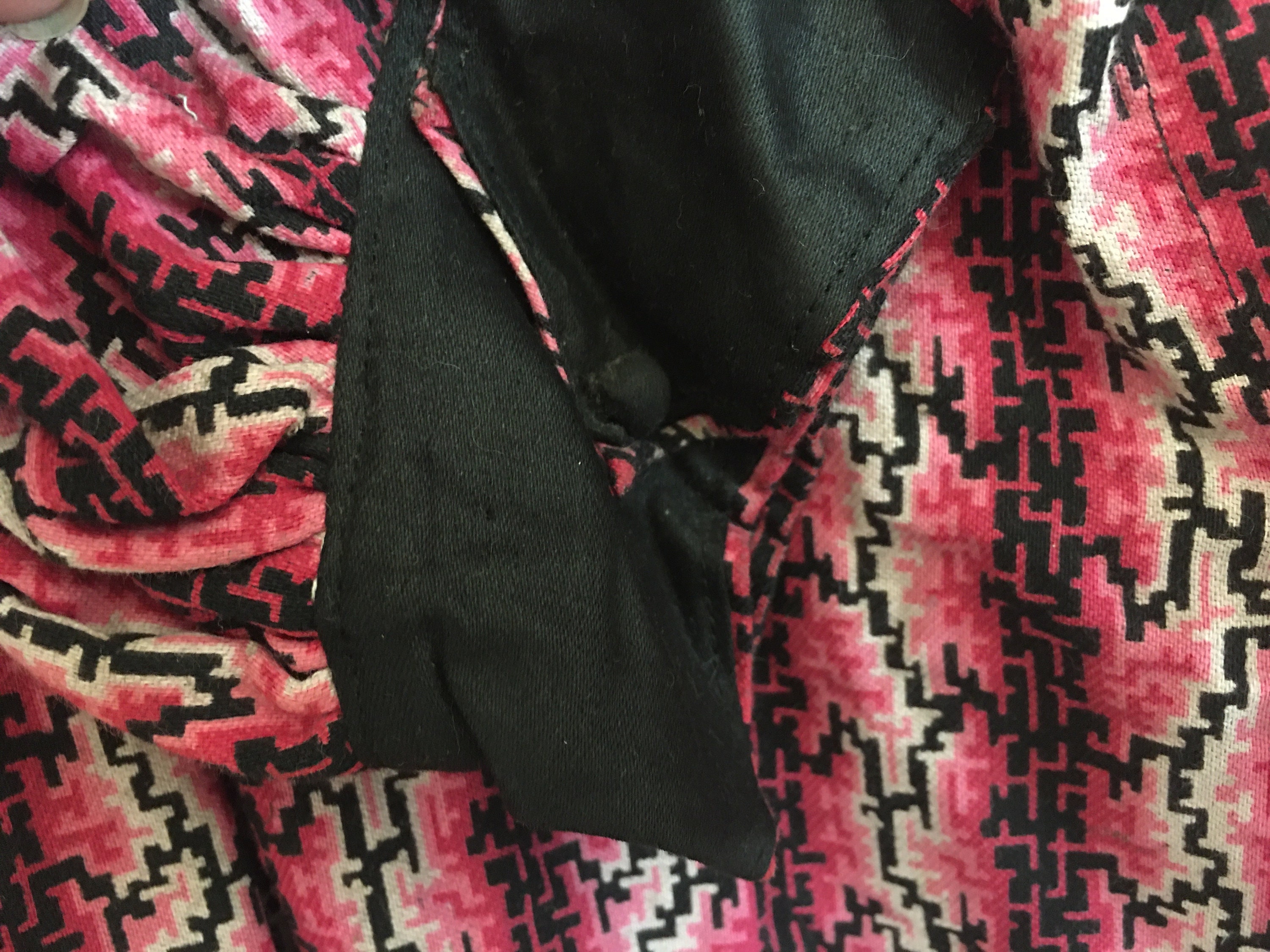 Antique French 19th Century Wrapper Dress ~ Unique Cotton Fabric ~ Pink ...