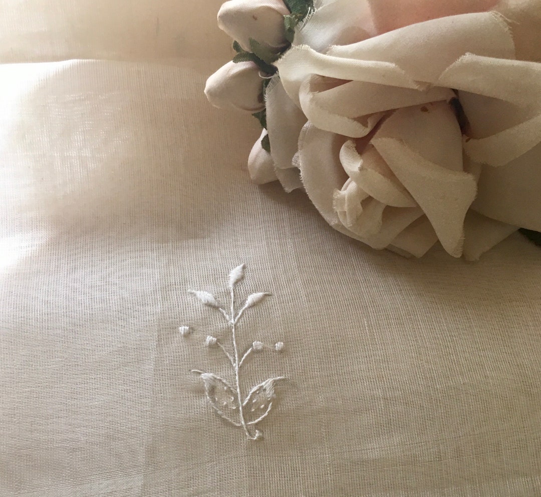 Beautiful Antique Edwardian Early 1900 Embroidered Floral Silk Organza ...