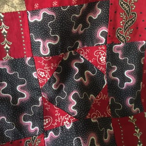 Antique 19th Century 1800’s Calico Fabric Patchwork Quilt Top ~ Indigo ...