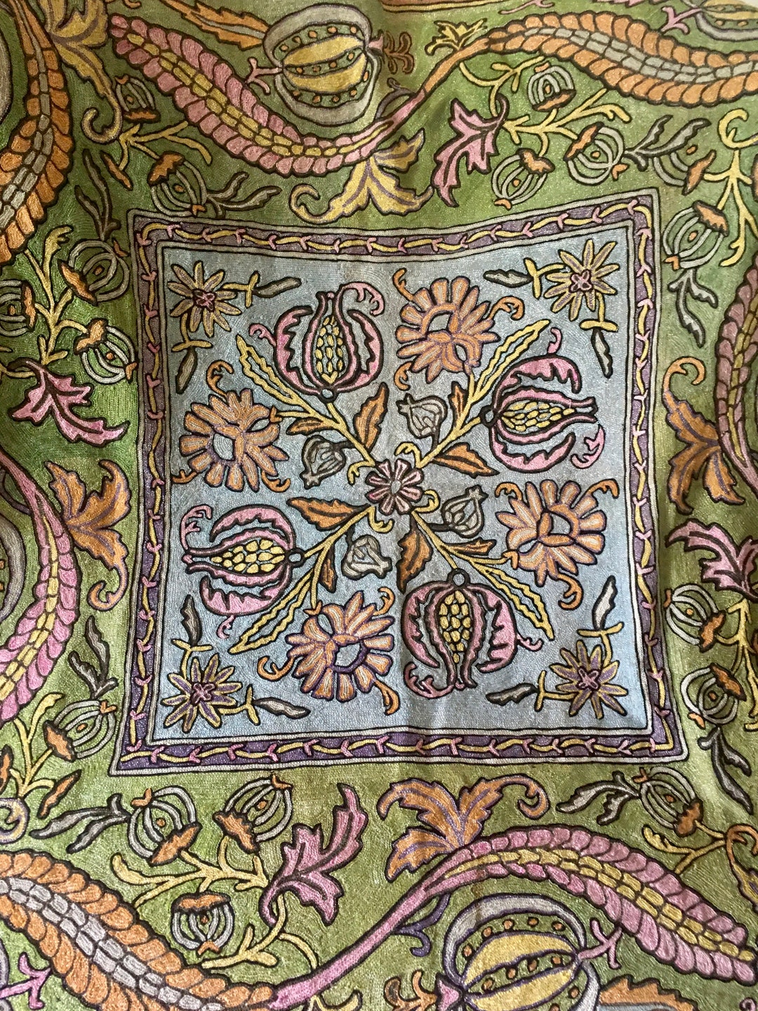 Fine Antique Early 1900 Turkish Ottoman Embroidery Fabric Panel ...
