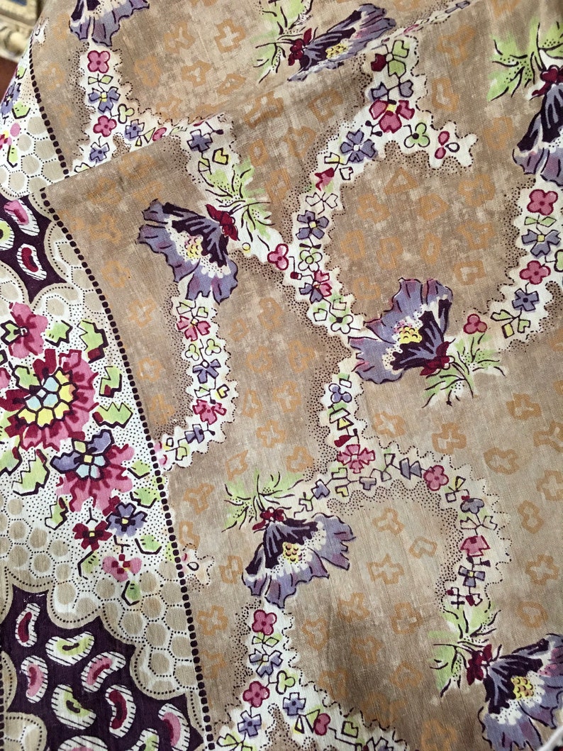 Beautiful Antique Early 19th Century French Indienne Floral Cotton ...