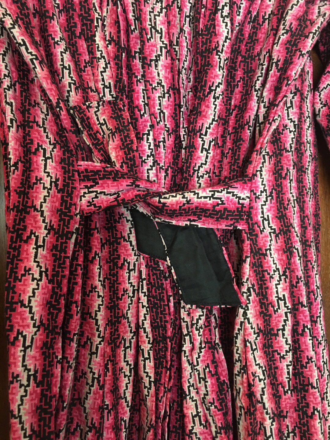 Antique French 19th Century Wrapper Dress ~ Unique Cotton Fabric ~ Pink ...