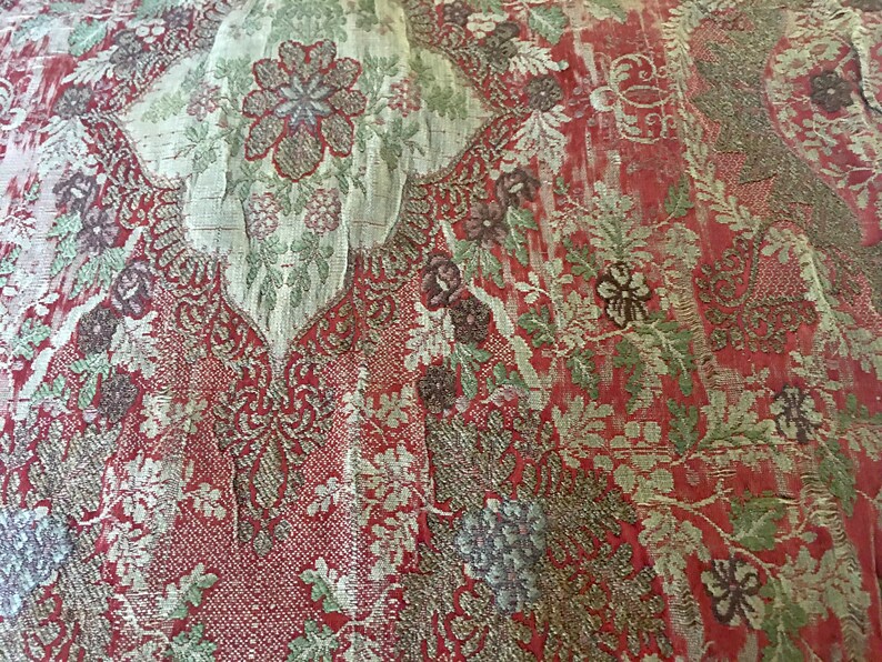 Rare Antique 17th Century Early 18th Century Italian Silk Metallic ...