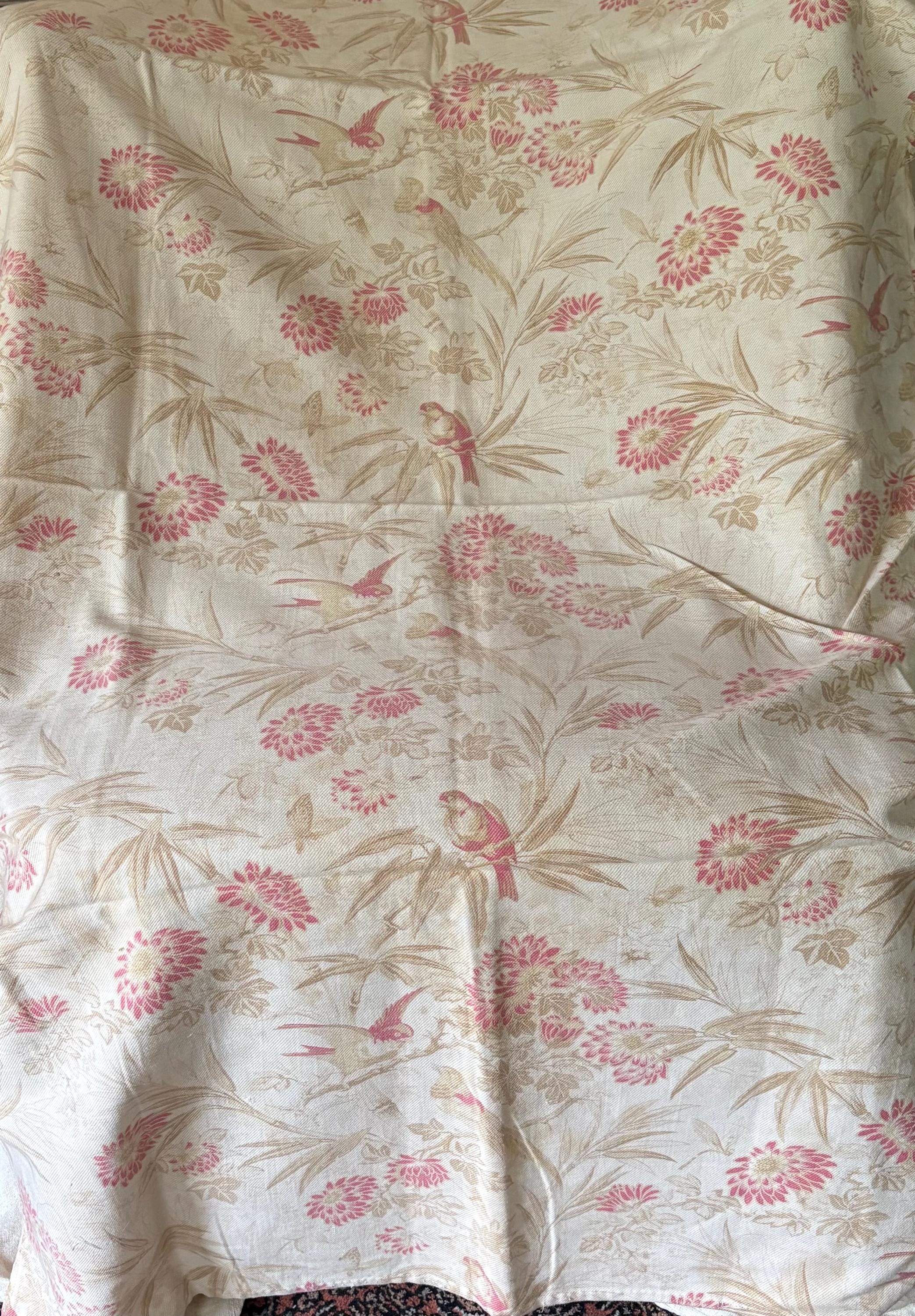 Beautiful Antique French Botanical Chinoiserie Inspired Bird Bamboo Mum ...