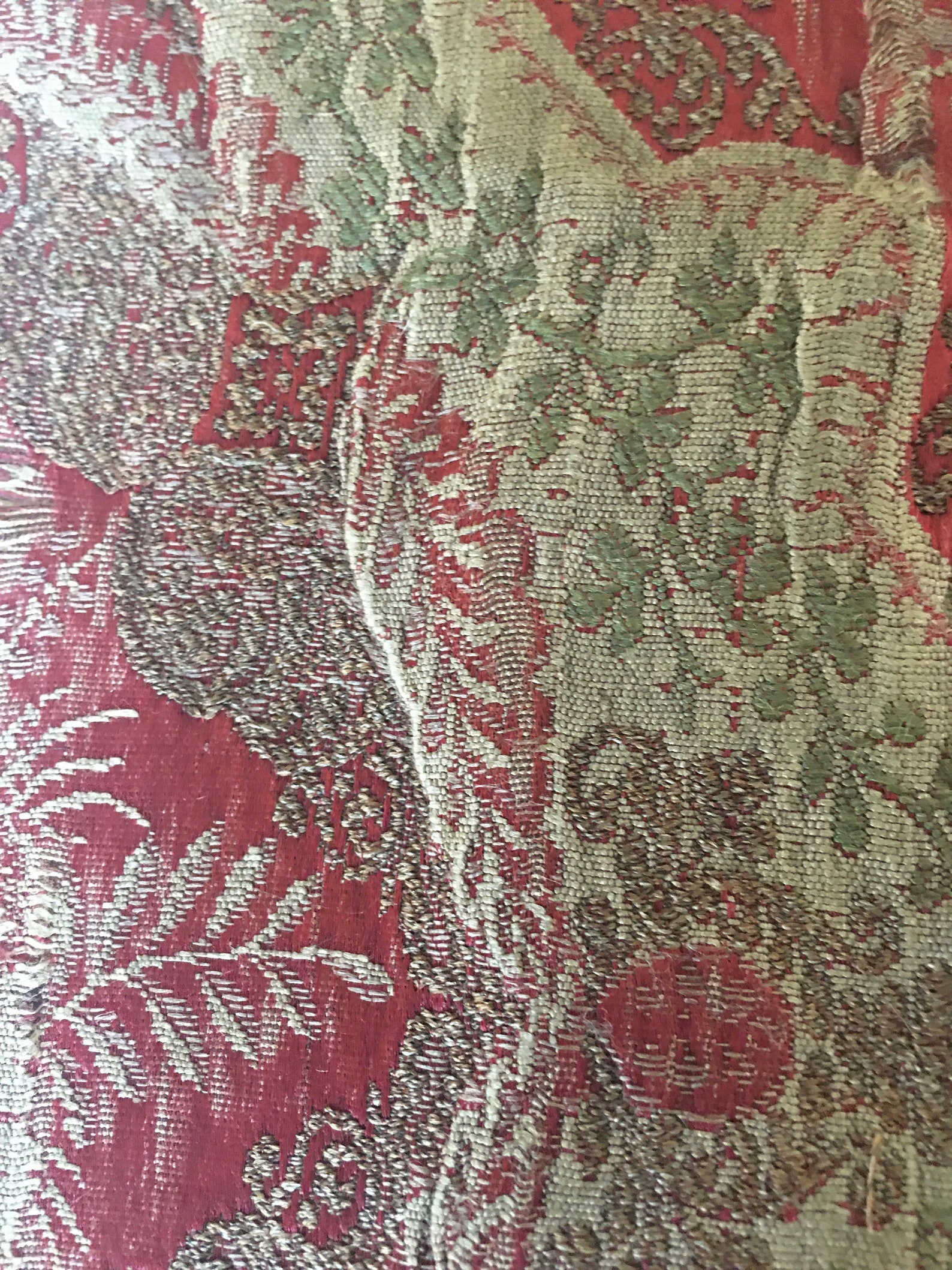 Rare Antique 17th Century Early 18th Century Italian Silk Metallic ...