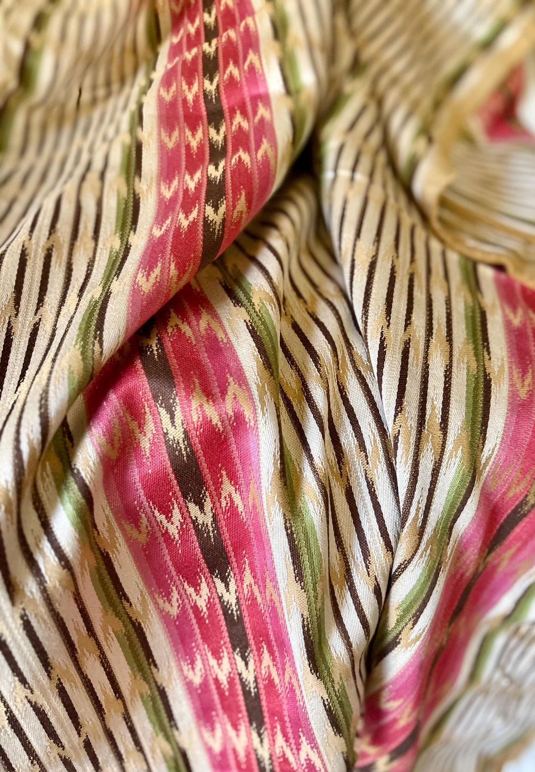 Superb Semi Vintage French Pierre Frey Ikat Stripe Fine Interiors ...