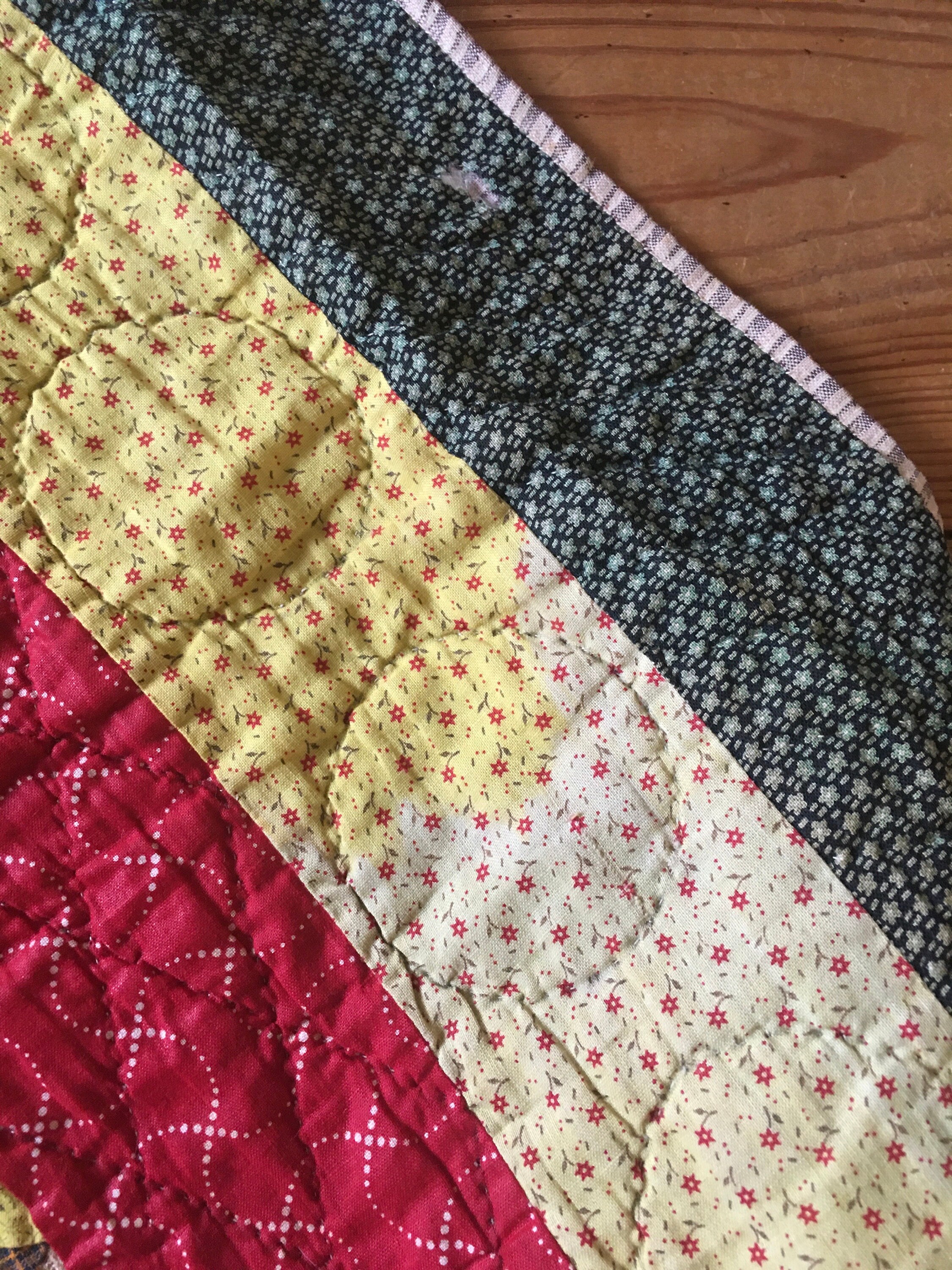 Antique 19th Century Calico Patchwork Quilt Germanic Folk Art Colors ...