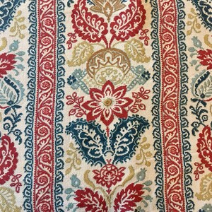 Antique French Folksy Provincial Floral Cotton Fabric ~ Embroidered ...