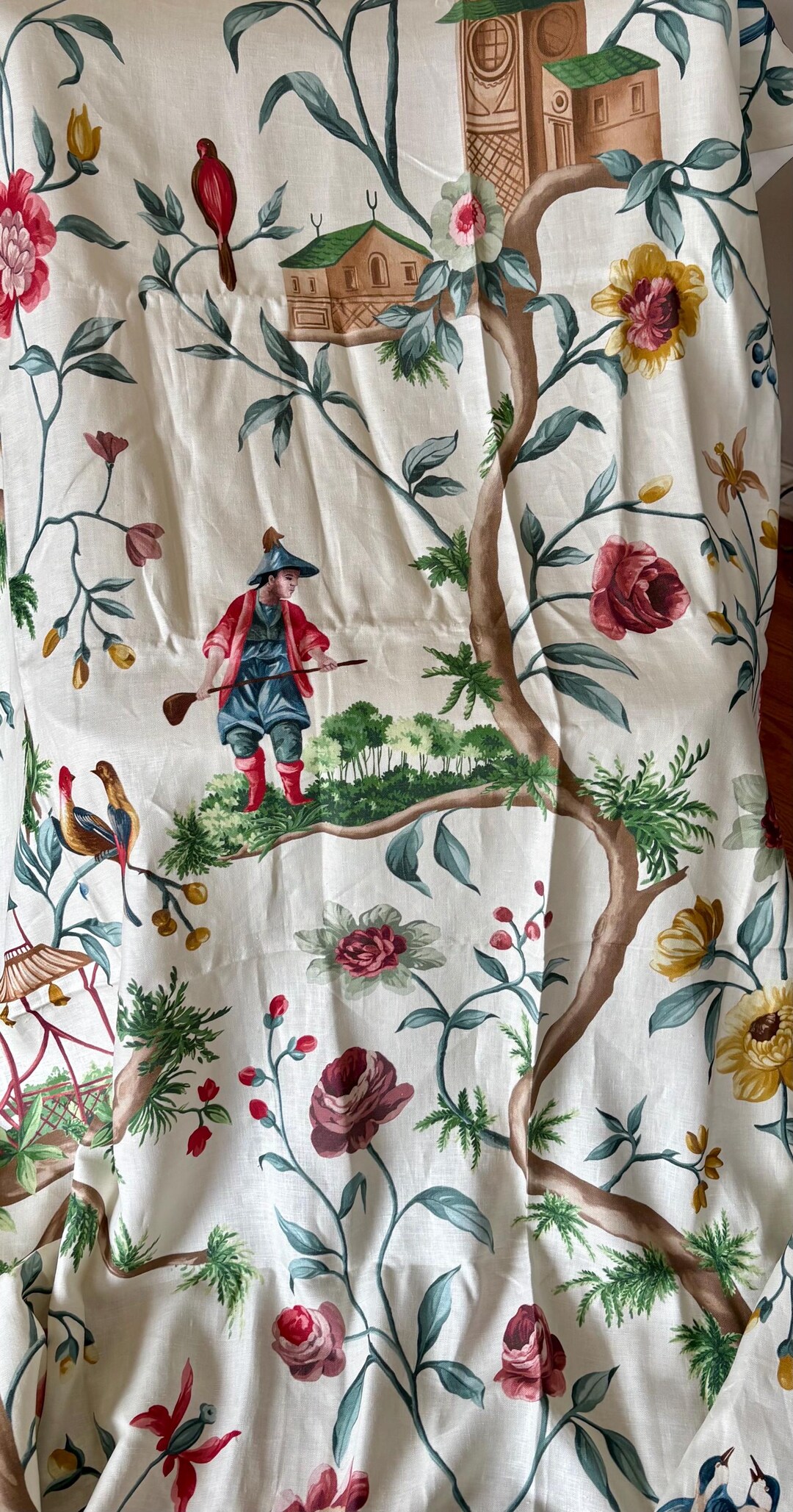 One Beautiful French Pierre Frey Linen Fabric Curtain Panel ~ Chinon ...