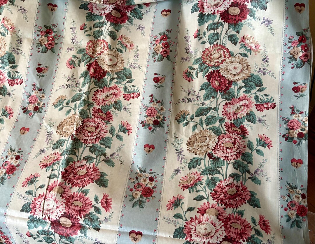 Reserved//antique Vintage Button Mum Pansy Stripe Polished Cotton ...