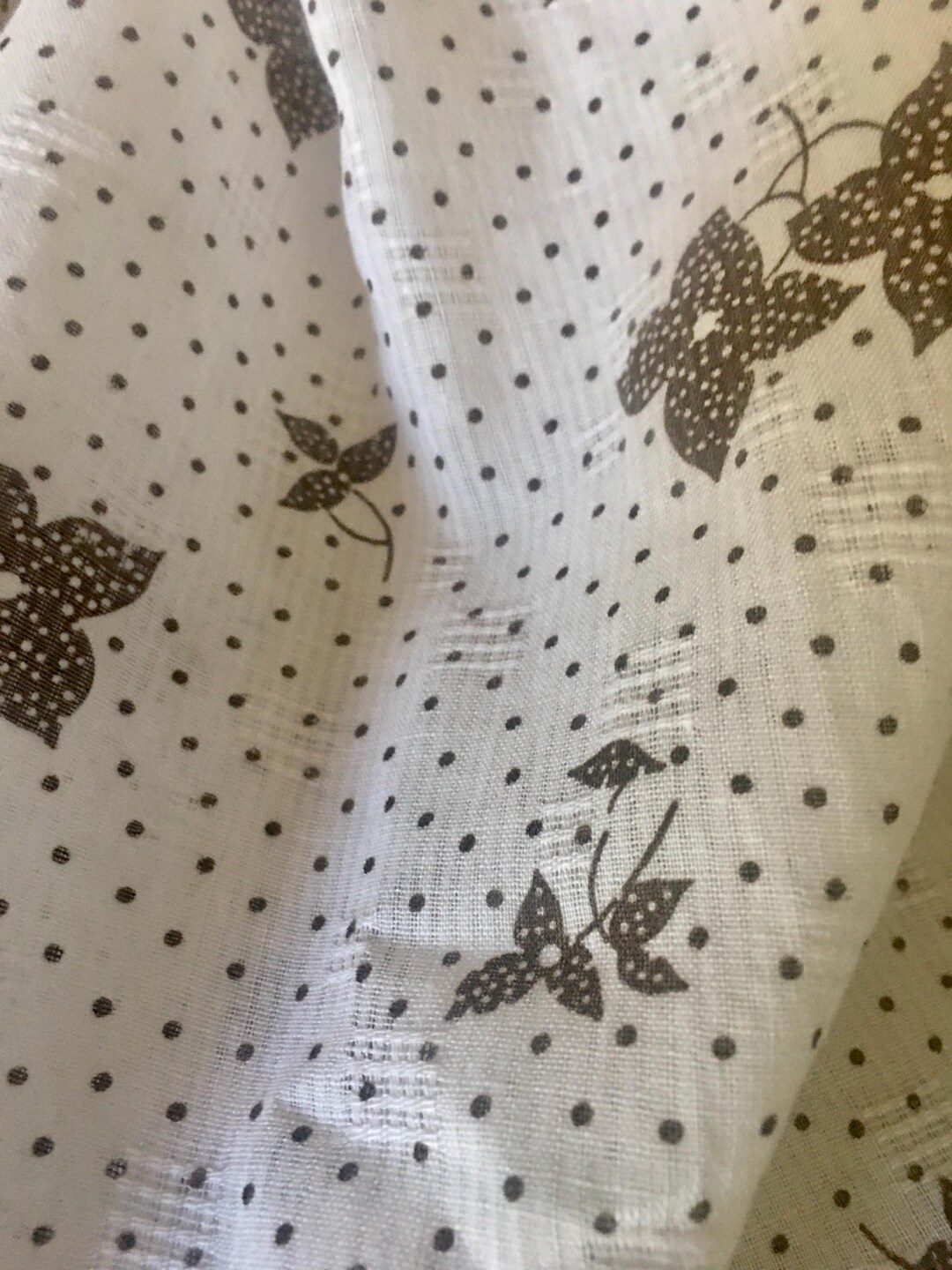 Antique Early 1900 Floral Dot Light Cotton Fabric ~ Dimity ~ Trillium ...