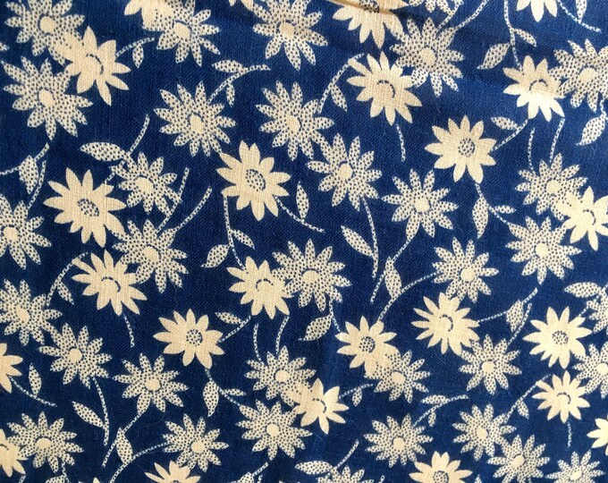 Darling Antique French Daisy Dot Floral Fine Cotton Challis Fabric ...