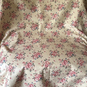 Gorgeous Vintage English Floral Roses Chintz Cotton Fabric #2~ Coral ...