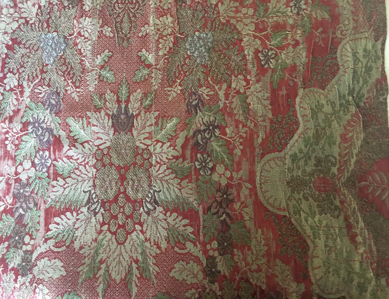 Rare Antique 17th Century Early 18th Century Italian Silk Metallic ...
