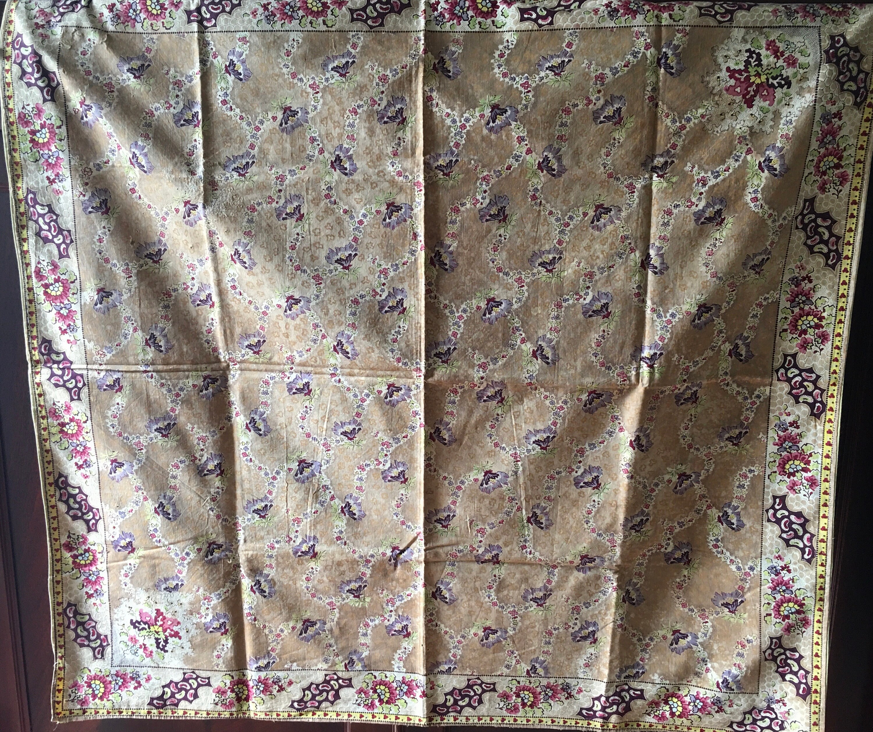 Beautiful Antique Early 19th Century French Indienne Floral Cotton ...