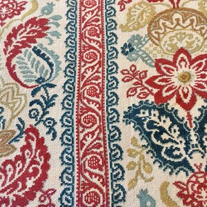 Antique French Folksy Provincial Floral Cotton Fabric ~ Embroidered ...