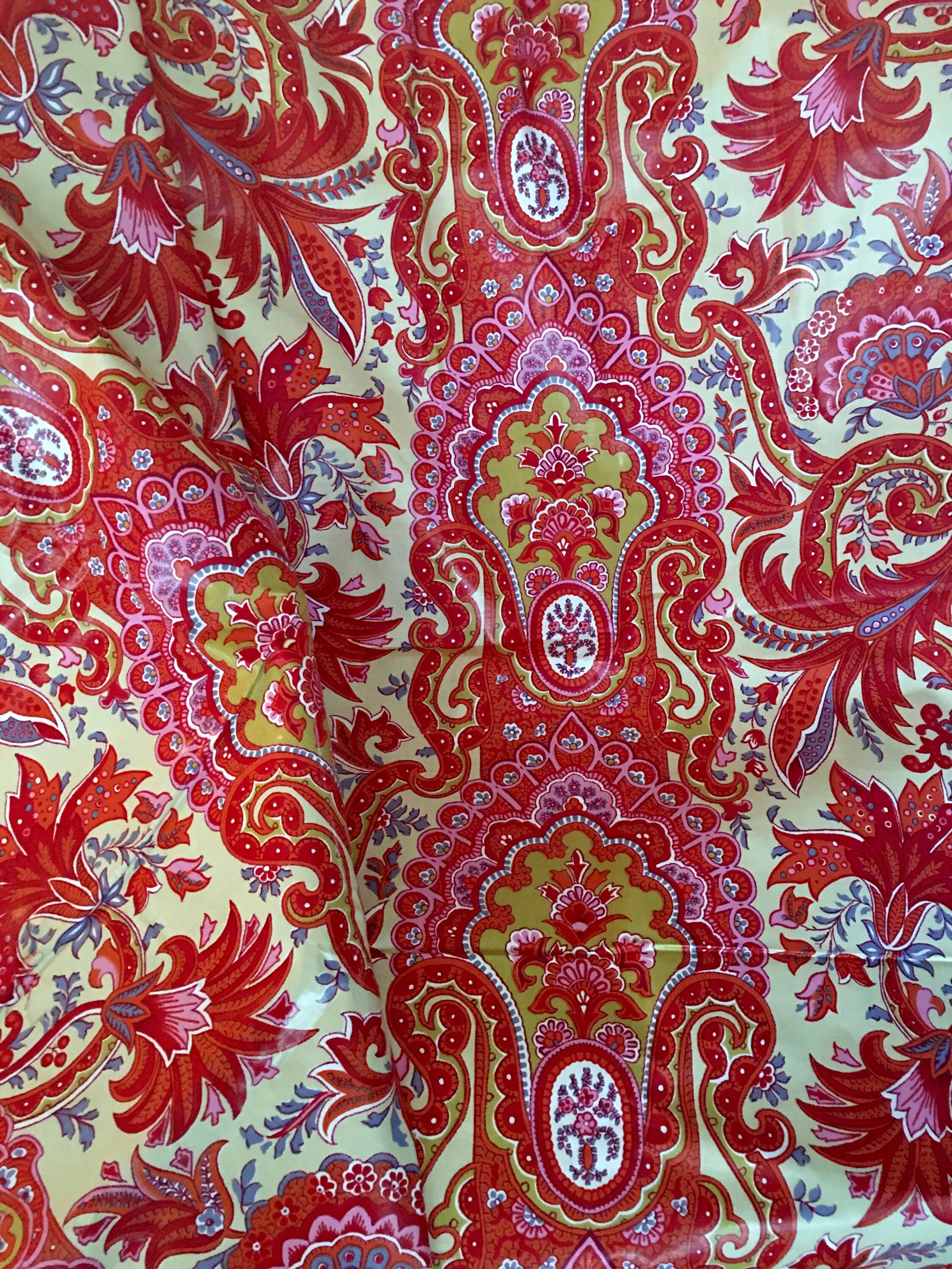 Vintage Retro 60’s Floral Paisley Polished Cotton Chintz Ineriors ...