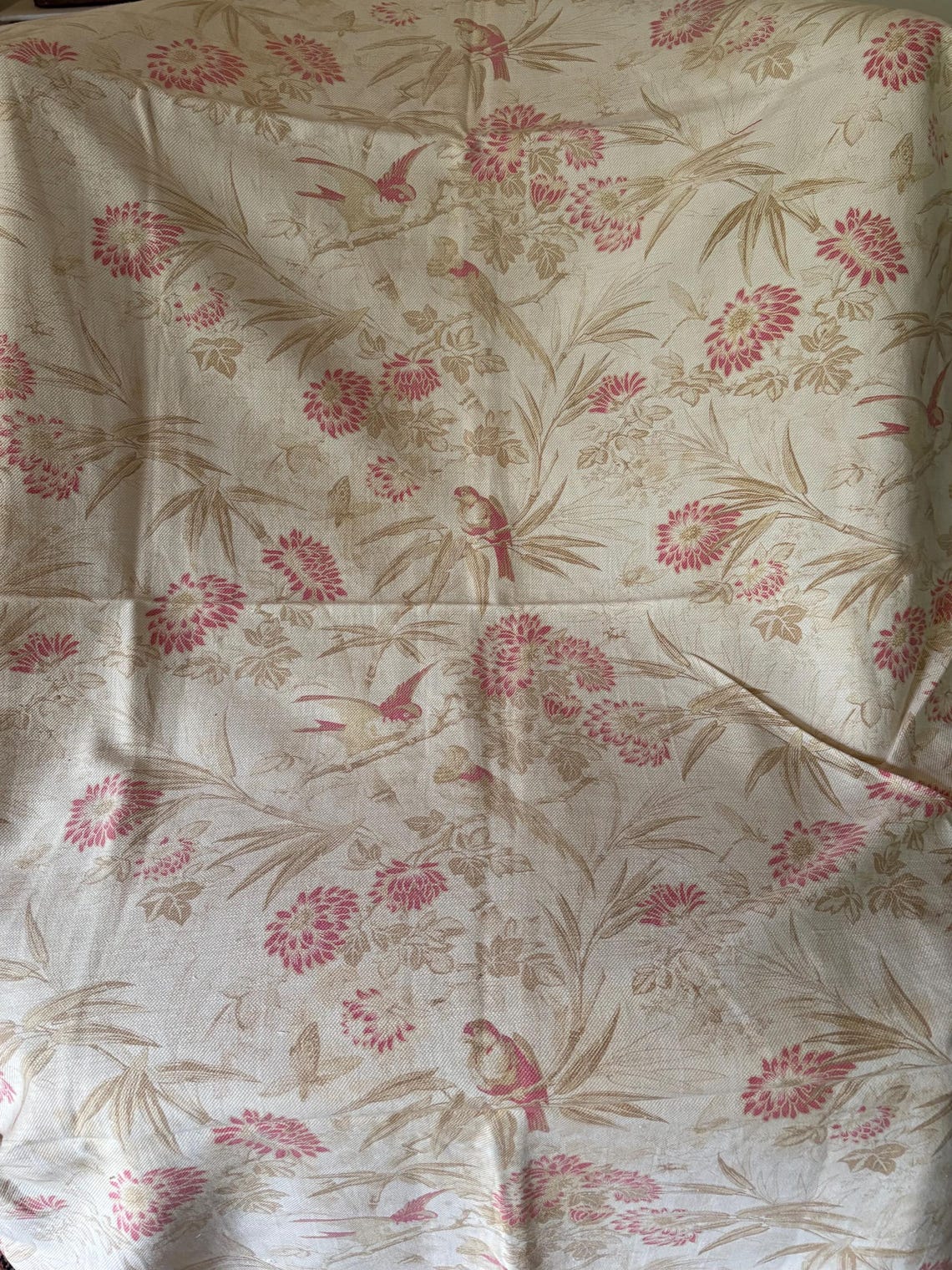 Beautiful Antique French Botanical Chinoiserie Inspired Bird Bamboo Mum ...
