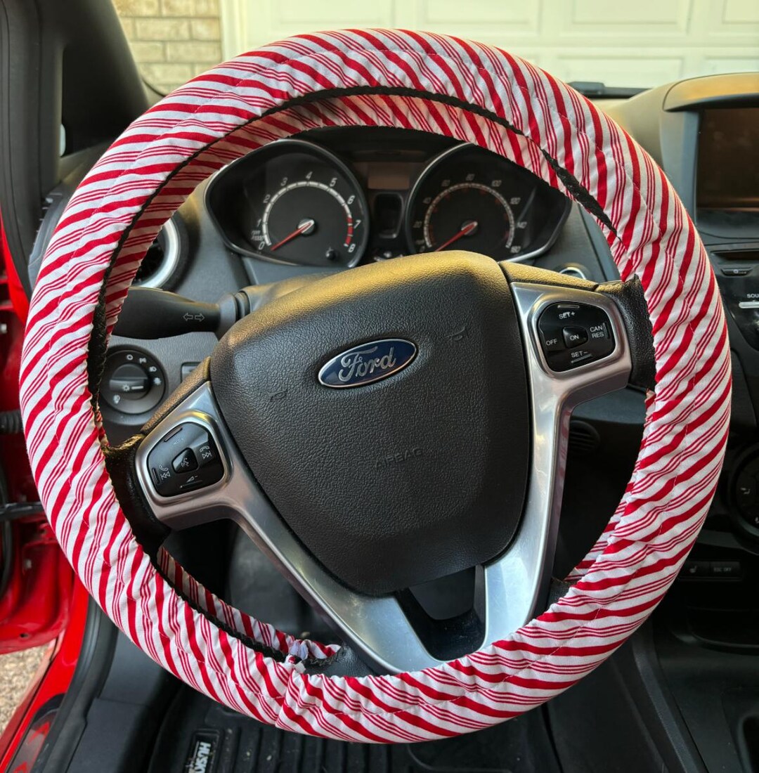 Candy Cane Christmas Steering Wheel Cover Universal Fit With Non-slip ...