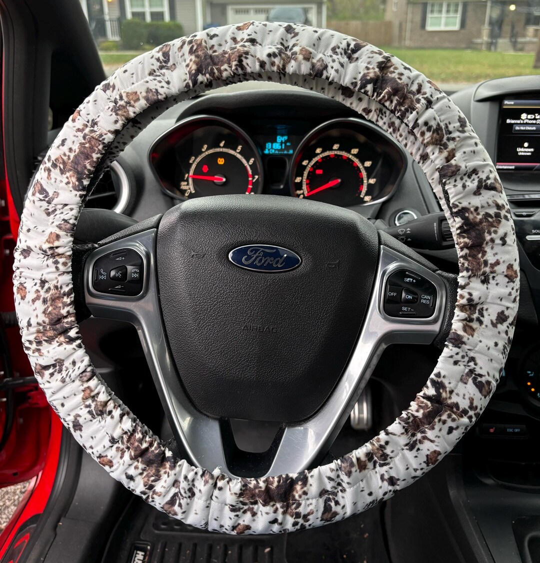 Cow Print Western Steering Wheel Covers - Universal Fit With Nonslip ...