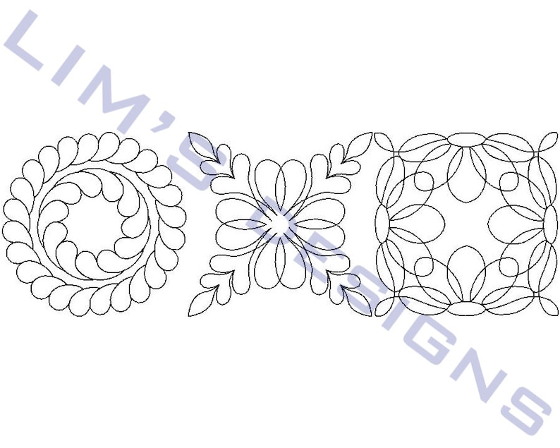 Three Quilt Patterns N3 Machine Embroidery Designs 3 Sizes - Etsy