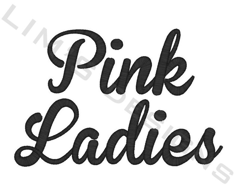 Pink Ladies Logo Machine Embroidery Design 3 Sizes 4x4, 5x7, 6x10 - Etsy